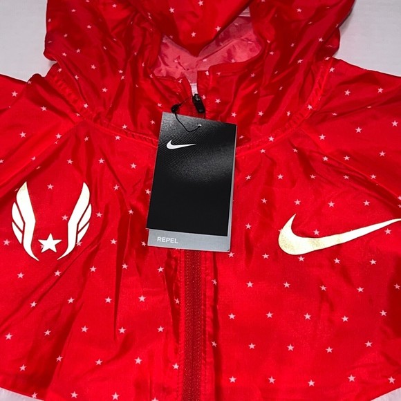 Nike | Jackets & Coats | Nike Usatf Track Field Reflective Running Rain ...